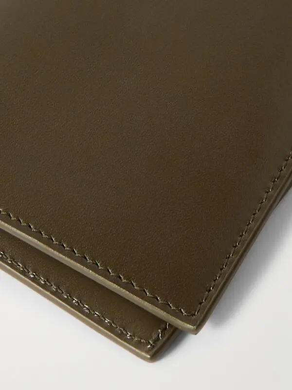 Saint Laurent Logo-print Leather Bifold Wallet - Green