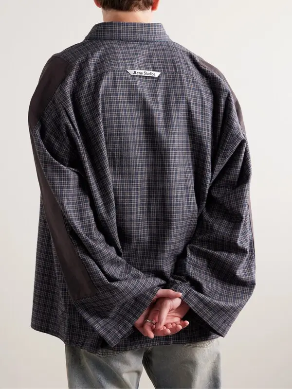 Acne Studios Sampa Oversized Checked Cotton-Flannel And Twill