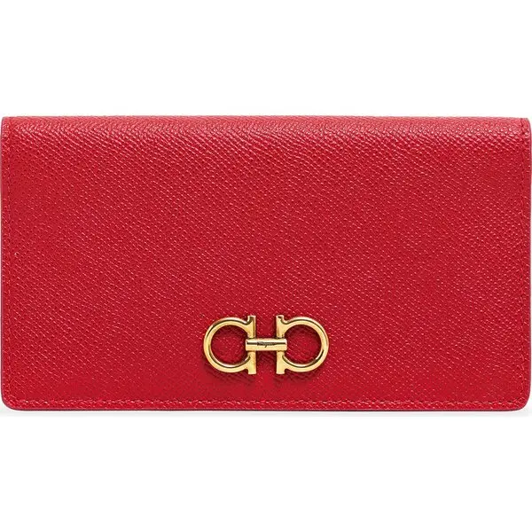 FERRAGAMO Salvatore Gancio Leather Continental Wallet - Lipstick Lipstick