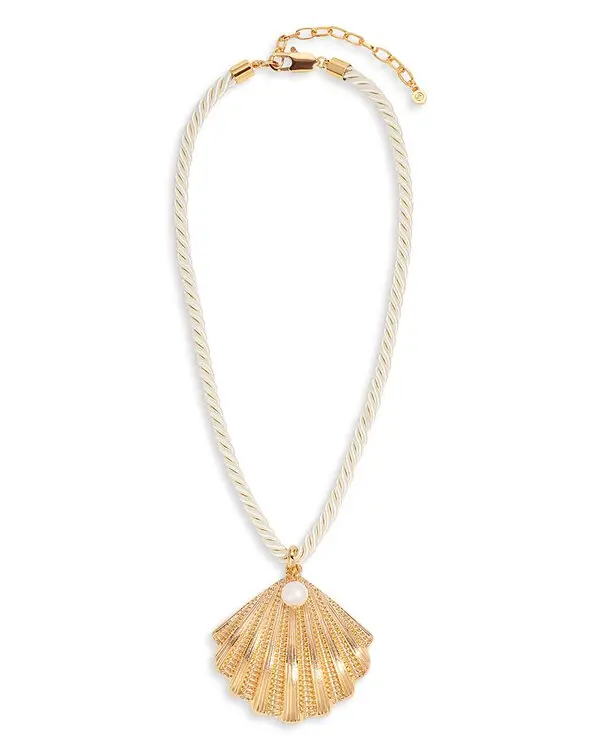 Ettika Cultured Pearl Shell Pendant Necklace - Gold/ivory