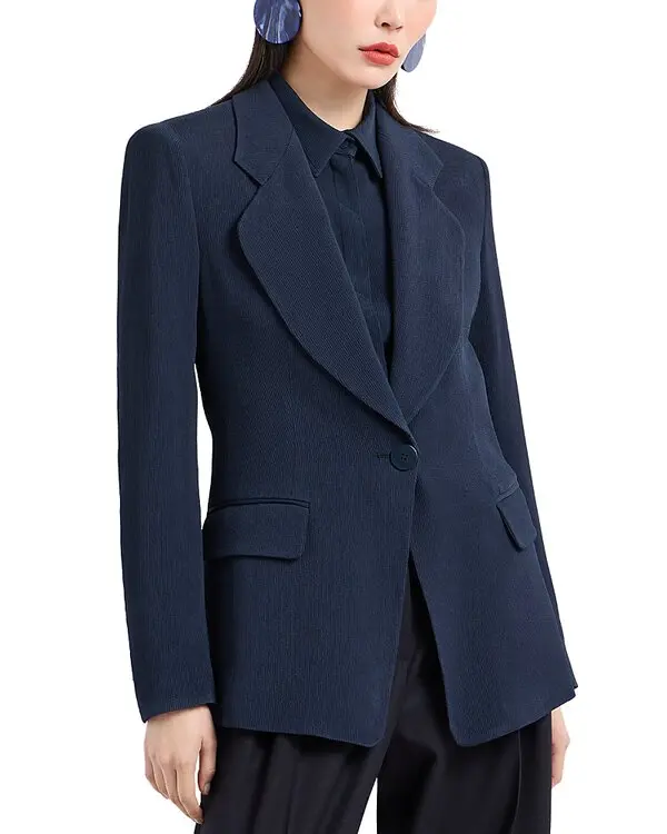 Emporio Armani Notched Lapel Blazer - Dark Navy