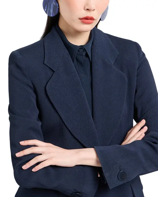 Emporio Armani Notched Lapel Blazer - Dark Navy
