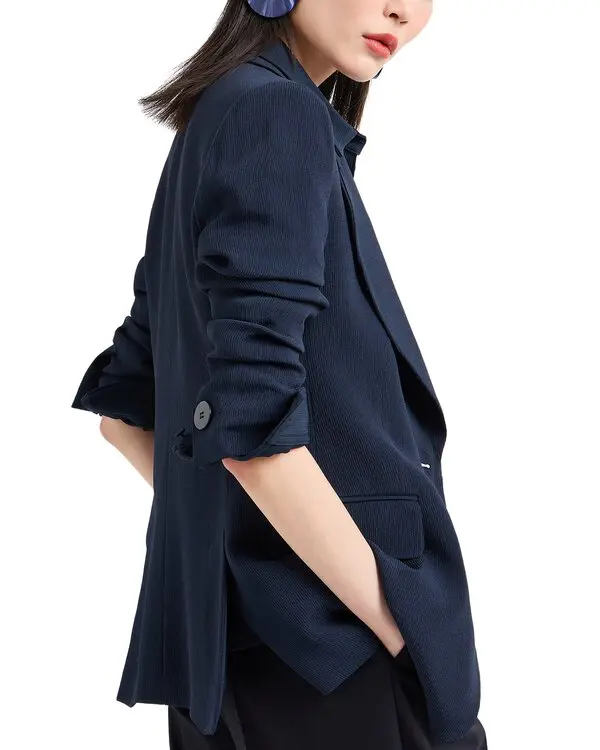 Emporio Armani Notched Lapel Blazer - Dark Navy