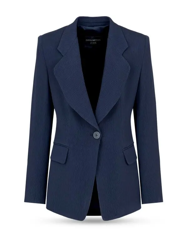 Emporio Armani Notched Lapel Blazer - Dark Navy