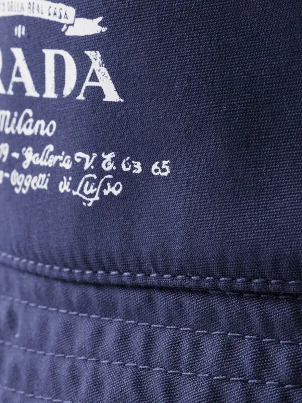 Prada Reversible Technical-cotton Bucket Hat - Blue