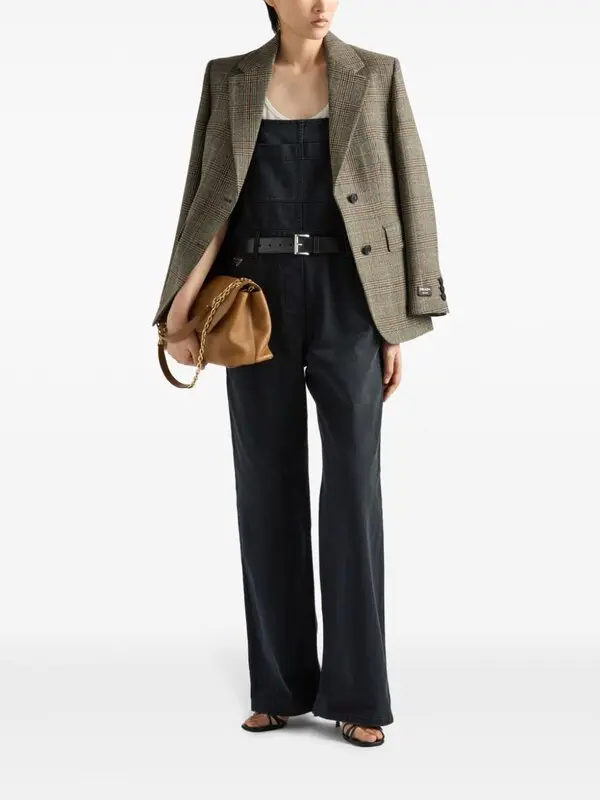 Prada Triangle-logo Denim Jumpsuit