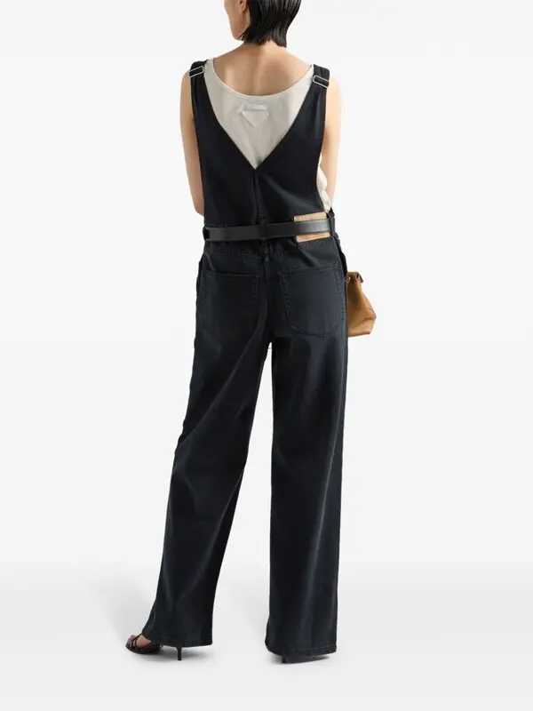 Prada Triangle-logo Denim Jumpsuit