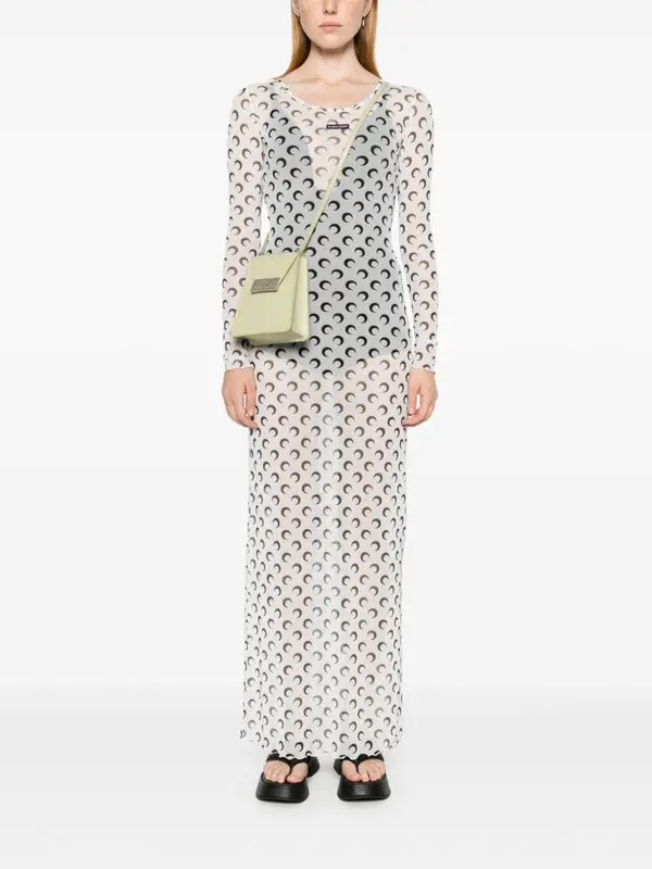 MARINE SERRE Moon-print Mesh Maxi Dress