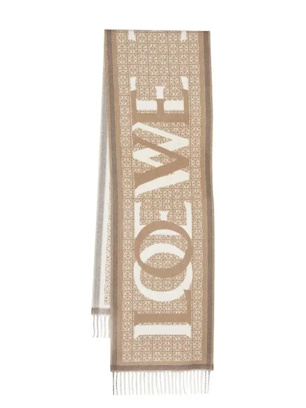 Loewe Anagram-print Logo Scarf - White