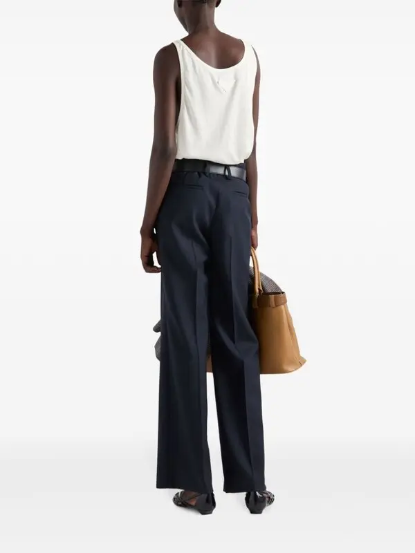Prada Ribbed Knit Tank Top - Neutrals