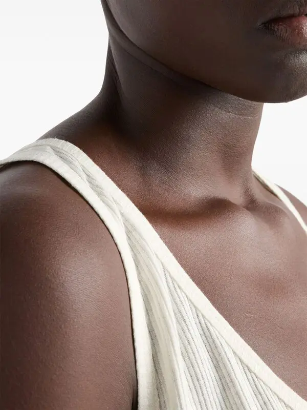 Prada Ribbed Knit Tank Top - Neutrals