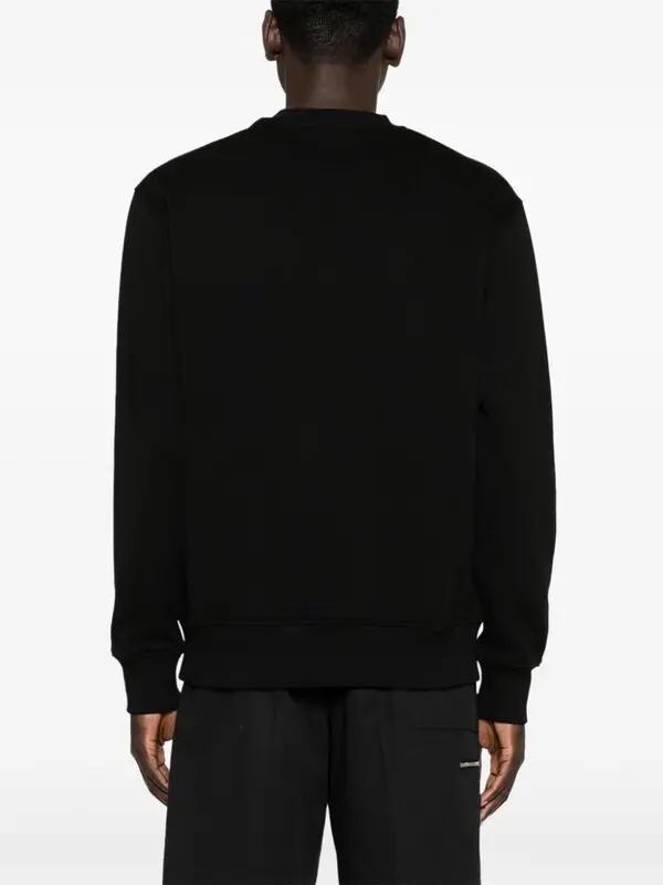 Versace Cotton Sweatshirt With Raised Logo - Black