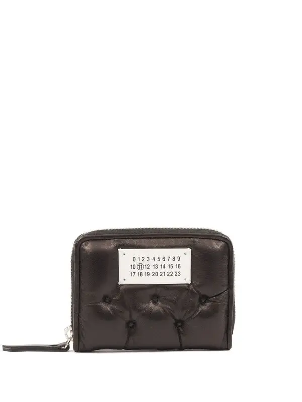 MAISON MARGIELA Numbers-motif Padded Leather Coin Pouch - Black