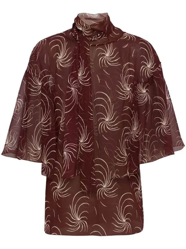 Prada Pussy Bow Georgette Blouse
