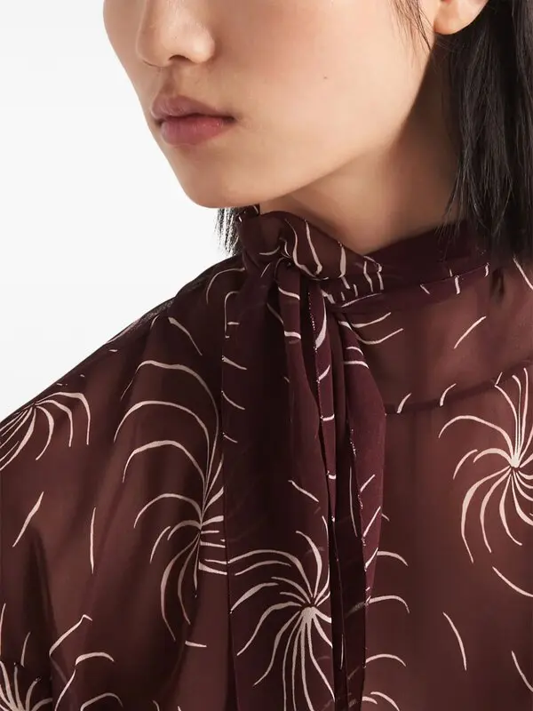 Prada Pussy Bow Georgette Blouse