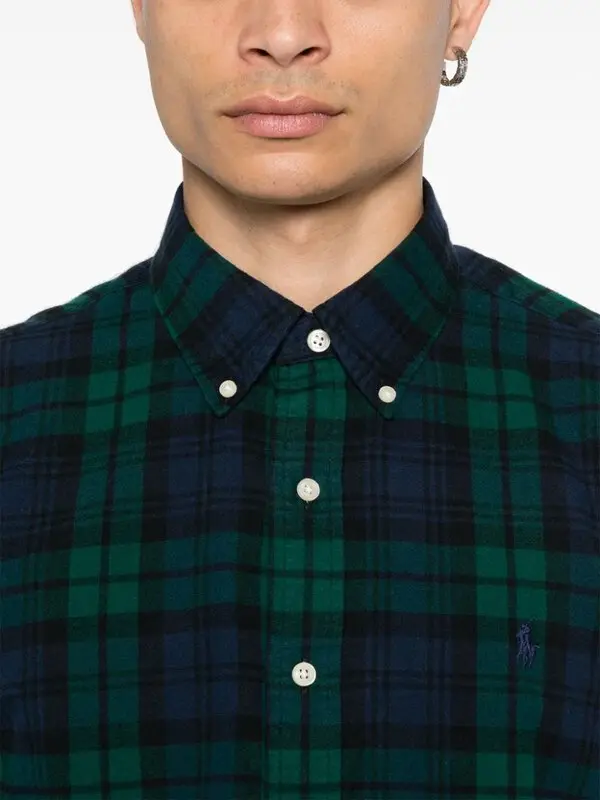 Polo Ralph Lauren Plaid Brushed Oxford Shirt - Blue