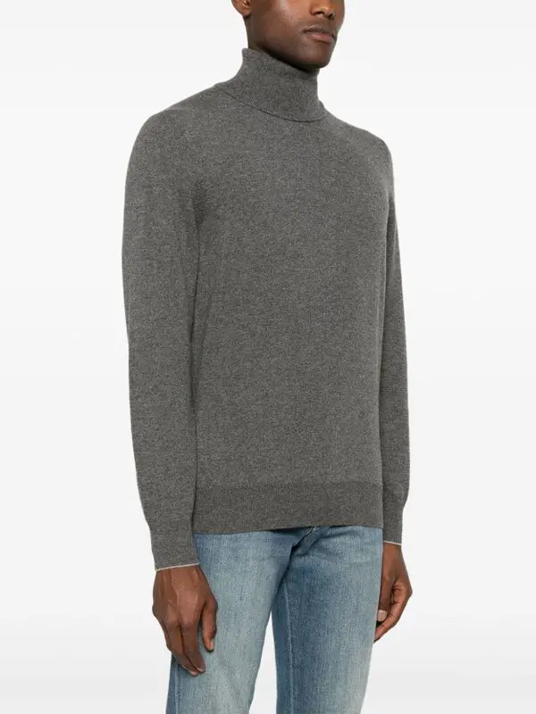 Brunello Cucinelli Cashmere Roll Neck Sweater - Grey