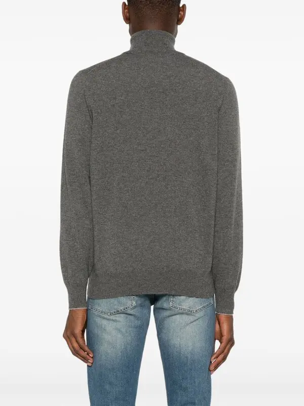 Brunello Cucinelli Cashmere Roll Neck Sweater - Grey
