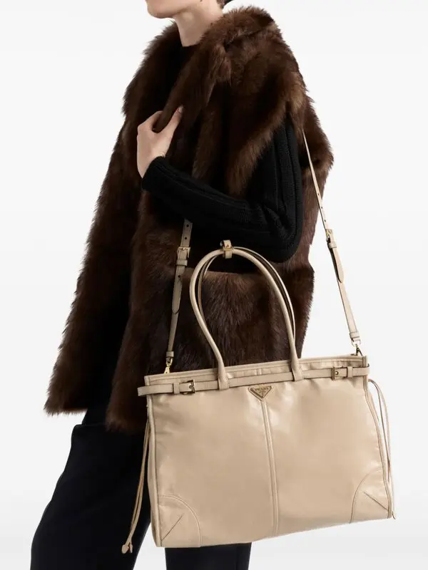 Prada Extra Large Bonnie Tote Bag - Neutrals