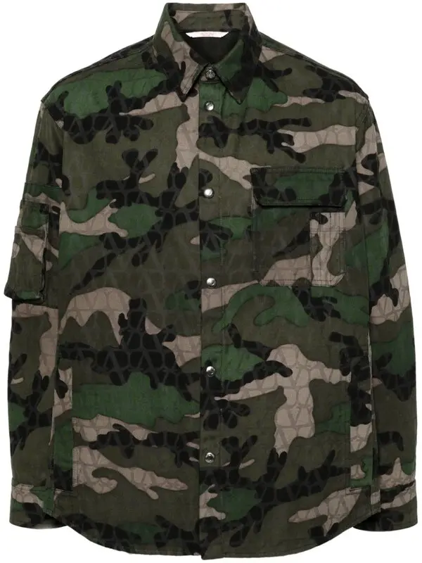 Valentino Garavani Camouflage-pattern Jacket - Green