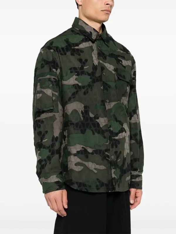 Valentino Garavani Camouflage-pattern Jacket - Green