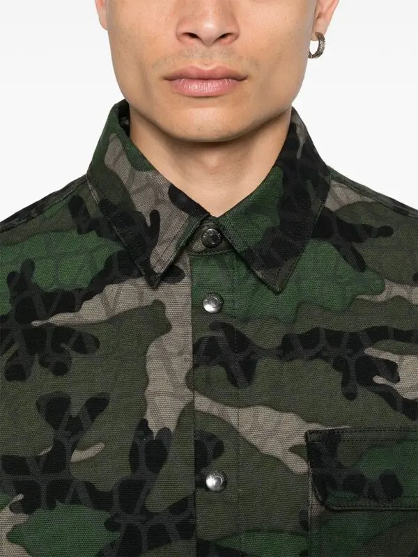 Valentino Garavani Camouflage-pattern Jacket - Green