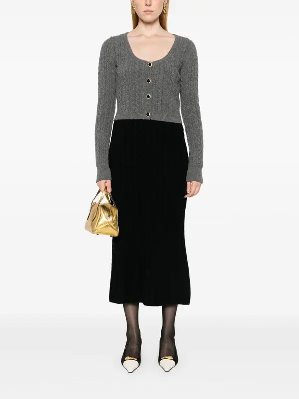 Alessandra Rich Cable-knit Maxi Skirt