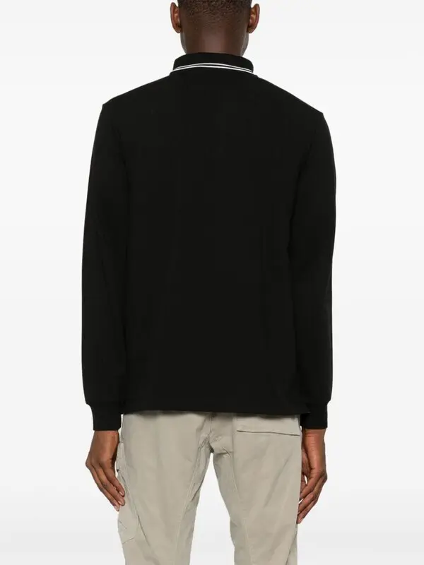 Stone Island Logo-patch Polo Shirt - Black