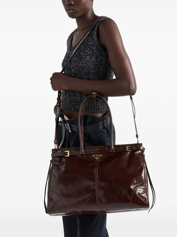 Prada Bonnie Tote Bag - Brown