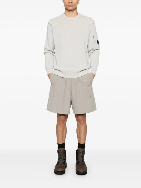 C.P. COMPANY Lens-detailed Wool-blend Sweater - Grey