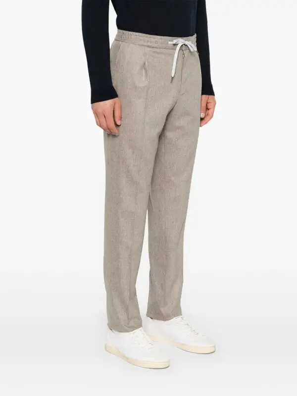 PT TORINO Pleated Trousers In Sand Beige Virgin Wool-cashmere Blend - Neutrals