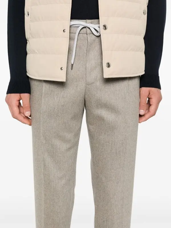 PT TORINO Pleated Trousers In Sand Beige Virgin Wool-cashmere Blend - Neutrals