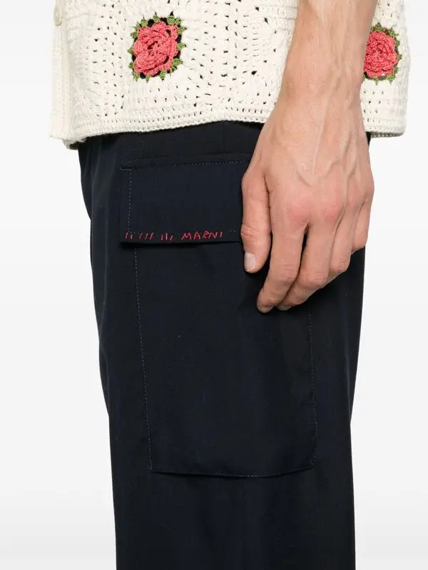 Marni Logo-embroidered Cargo Trousers