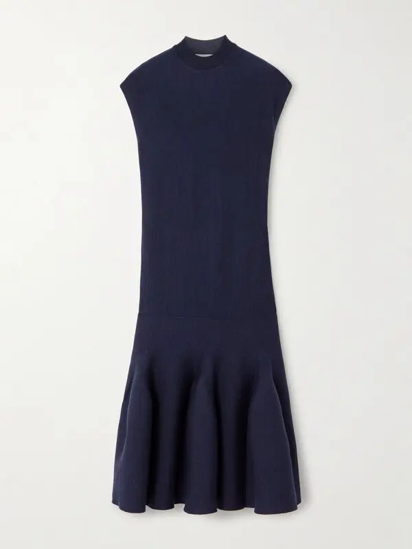 Alaïa Pleated Wool-blend Mini Dress