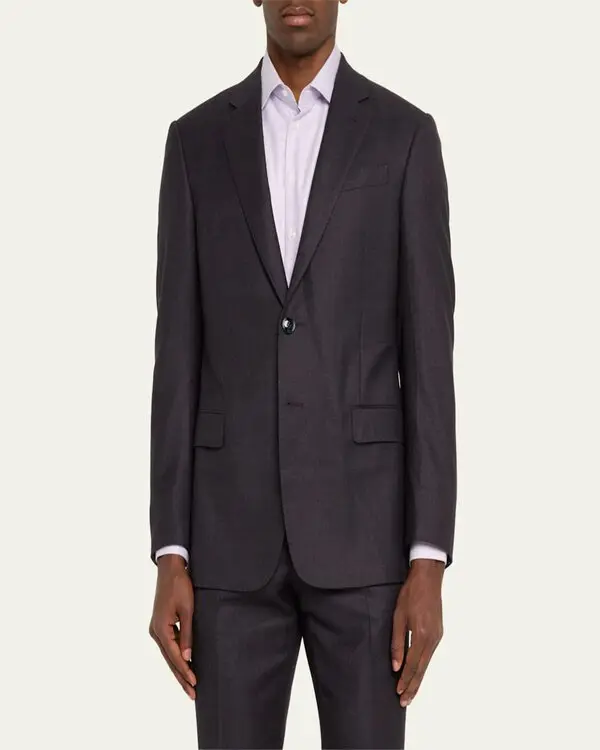 Giorgio Armani Micro-textured Wool Classic Fit Suit
