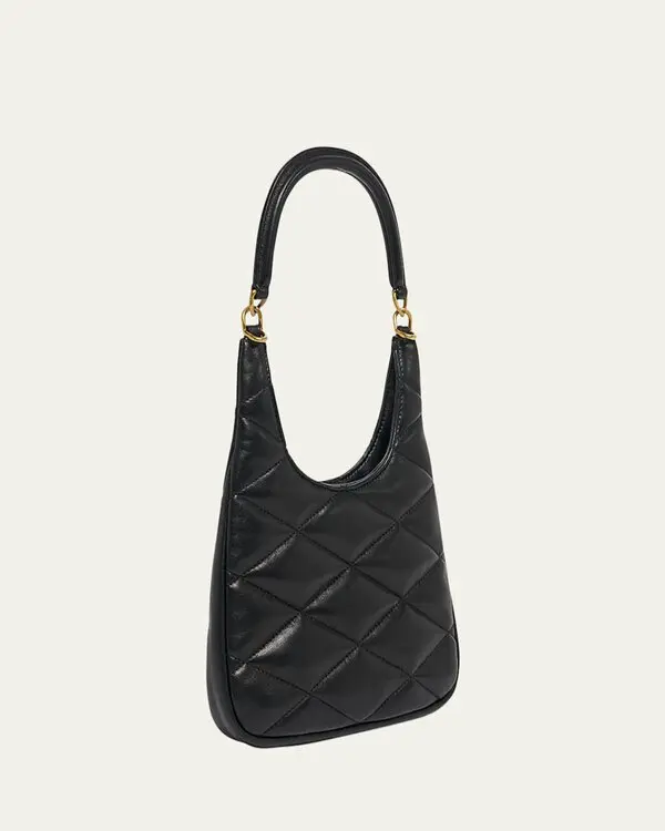 Saint Laurent Sade Mini Hobo Bag In Quilted Lambskin