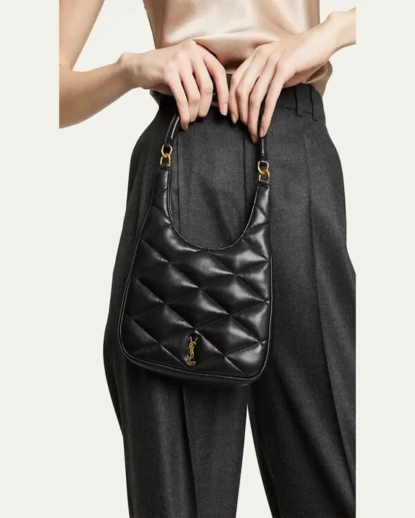Saint Laurent Sade Mini Hobo Bag In Quilted Lambskin