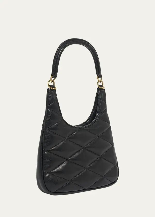 Saint Laurent Sade Mini Hobo Bag In Quilted Lambskin
