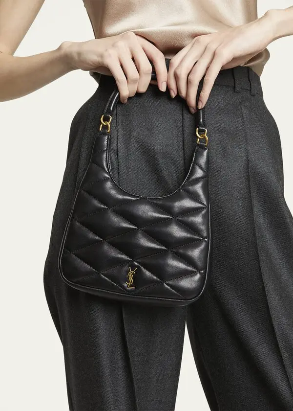 Saint Laurent Sade Mini Hobo Bag In Quilted Lambskin