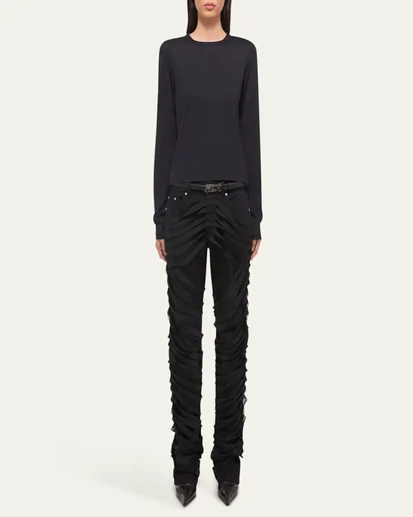 Helmut Lang Slim Fit Long-sleeve Logo Tee - Black
