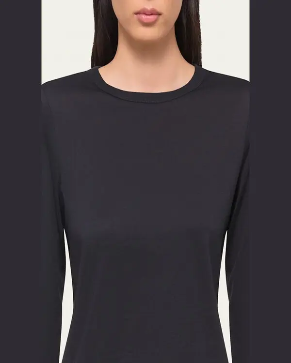Helmut Lang Slim Fit Long-sleeve Logo Tee - Black