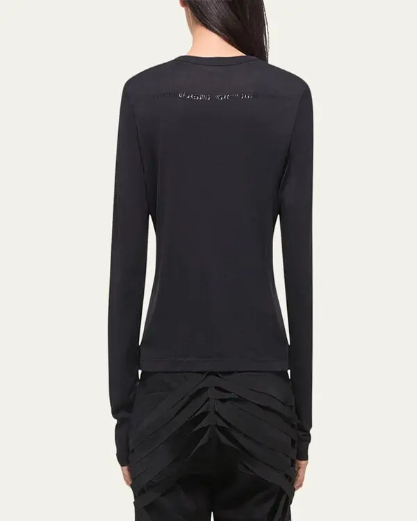Helmut Lang Slim Fit Long-sleeve Logo Tee - Black