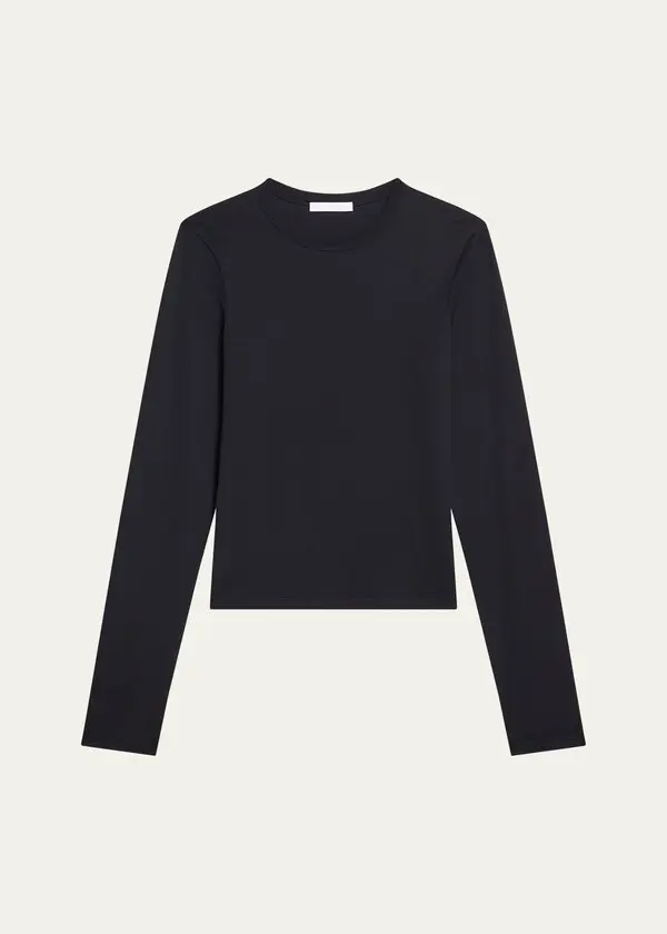 Helmut Lang Slim Fit Long-sleeve Logo Tee - Black