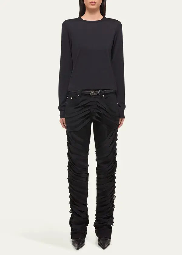 Helmut Lang Slim Fit Long-sleeve Logo Tee - Black