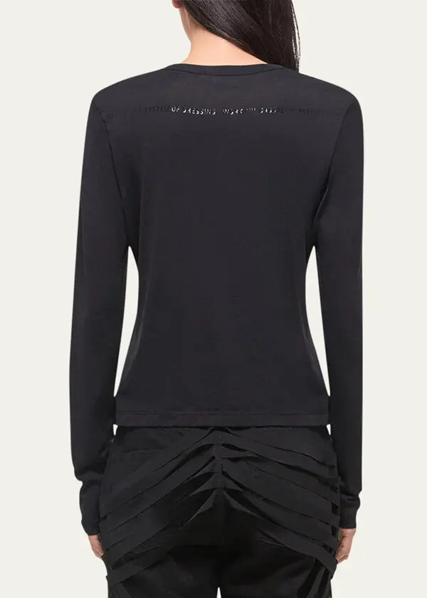 Helmut Lang Slim Fit Long-sleeve Logo Tee - Black