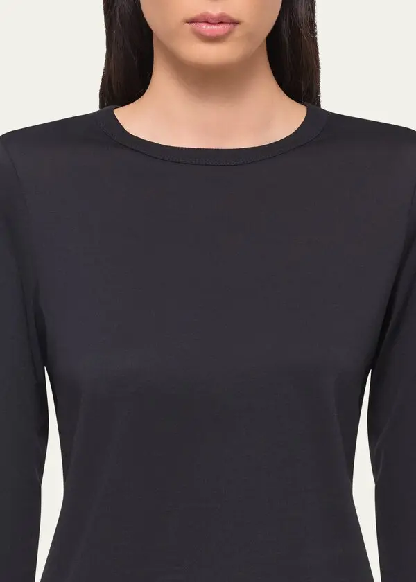 Helmut Lang Slim Fit Long-sleeve Logo Tee - Black