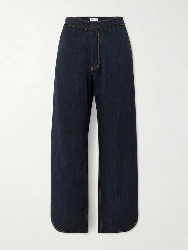 Alaïa Layered Wide-leg Jeans - Blue