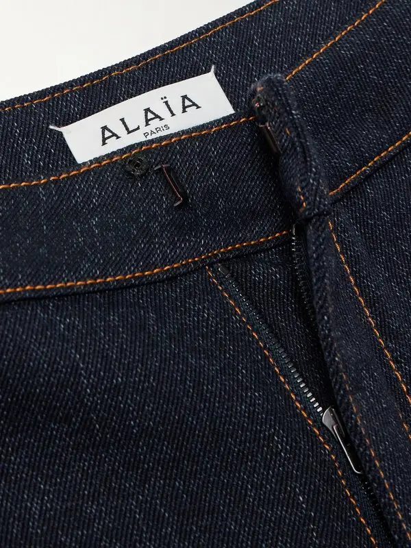 Alaïa Layered Wide-leg Jeans - Blue