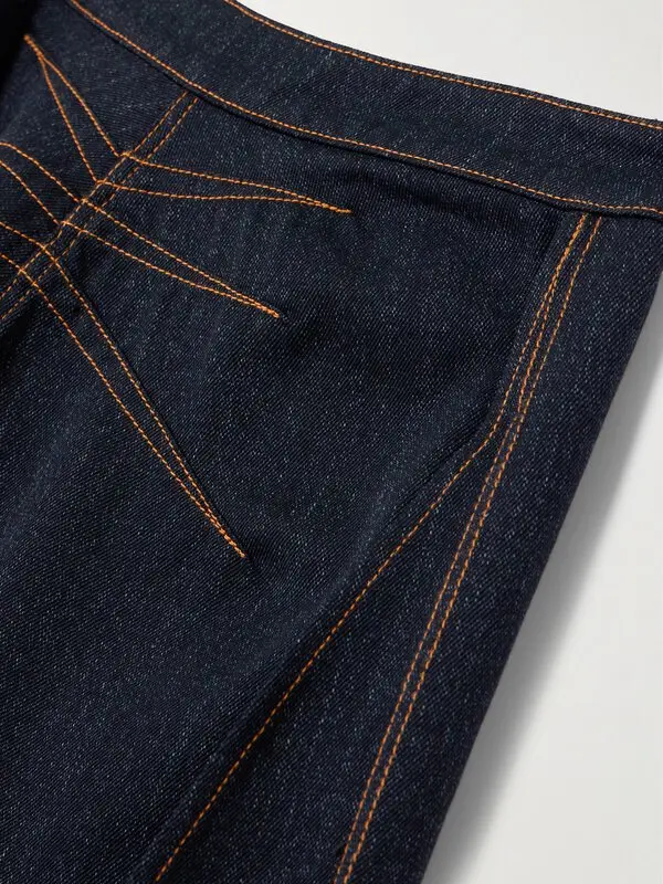 Alaïa Layered Wide-leg Jeans - Blue
