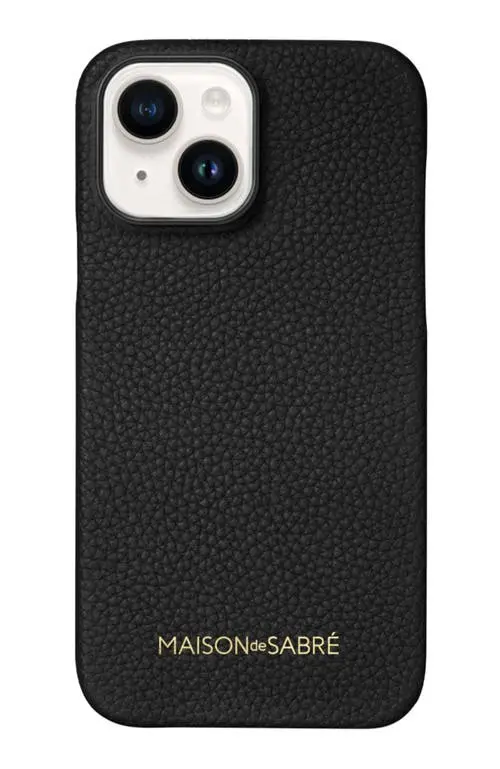 MAISON DE SABRE Leather Phone Case - Black Caviar